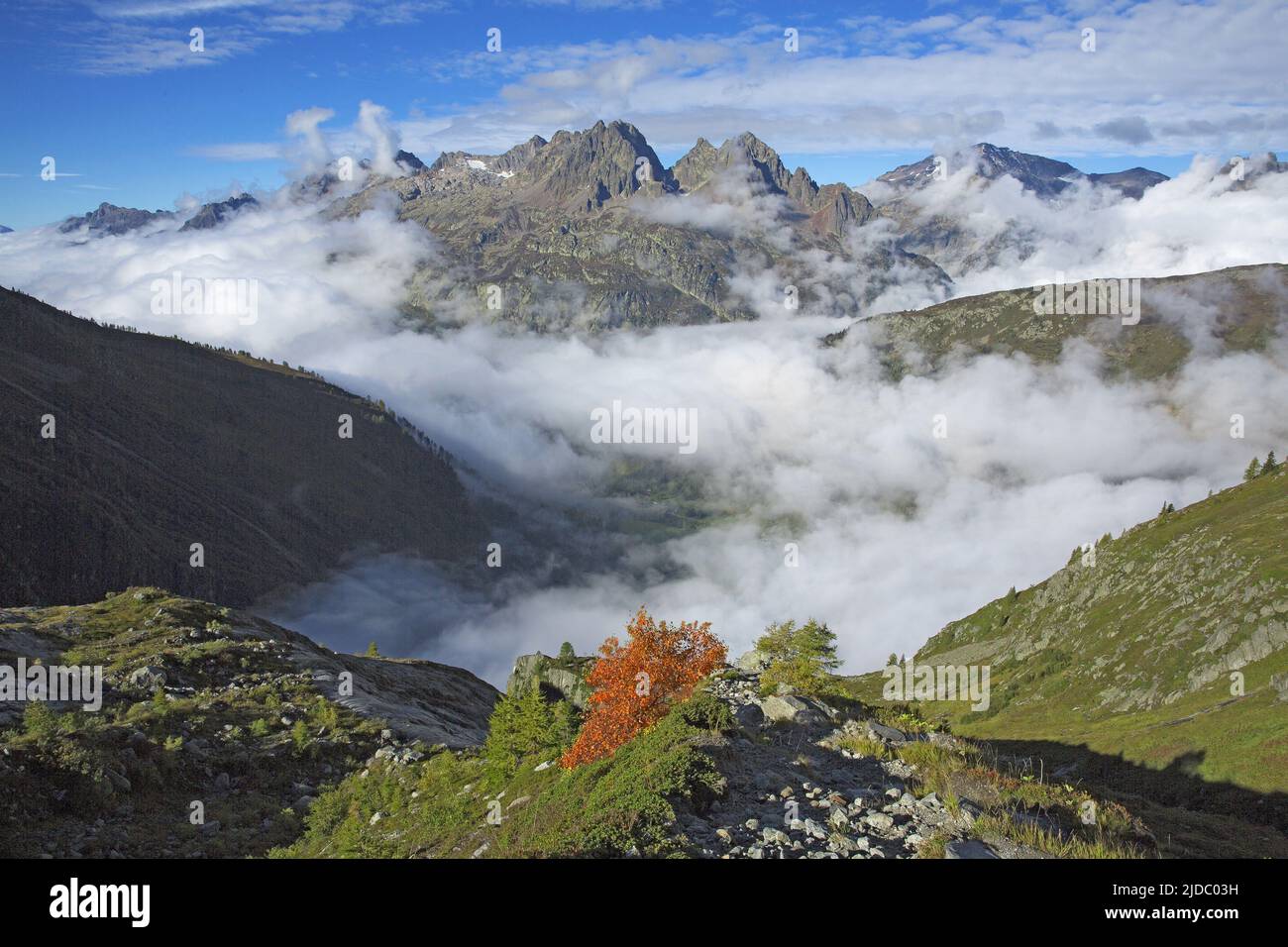 France, Haute-Savoie, Mont Blanc massif, Aiguilles Rouges Stock Photo ...