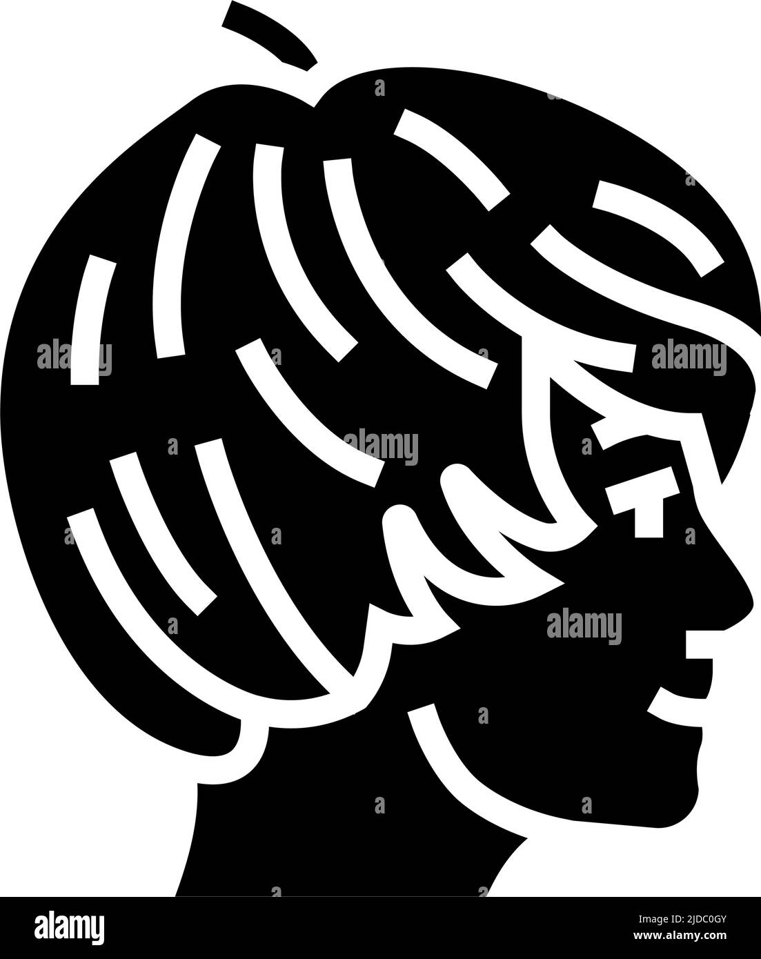 boy teen hairstyle glyph icon vector illustration Stock Vector Image ...