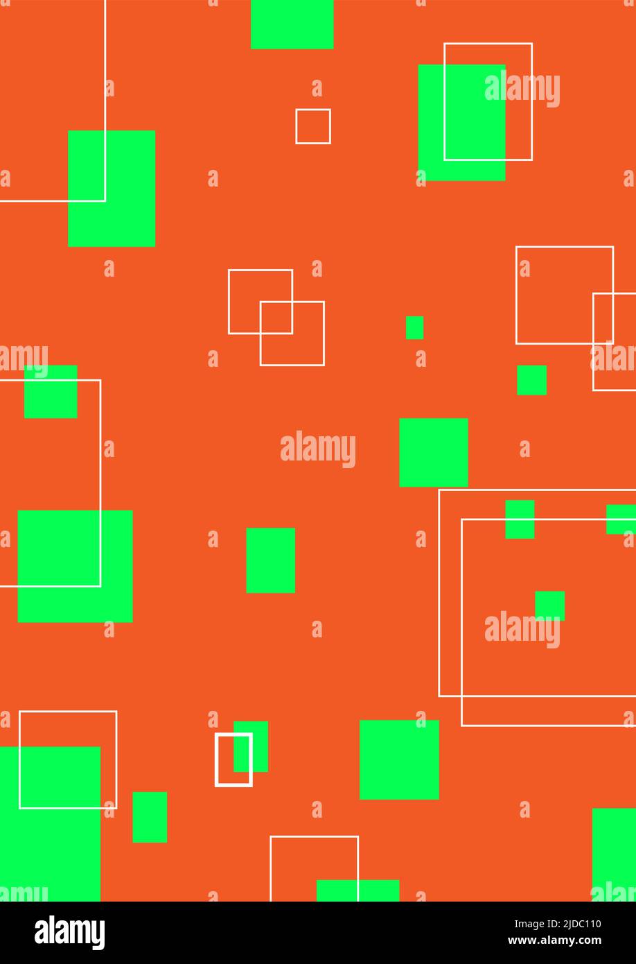 graphics abstract background square outline orange green white vector ...