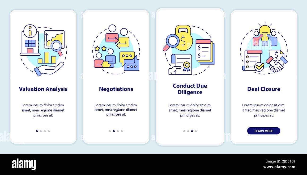 Stages Of Merger Onboarding Mobile App Screen Stock Vector Image And Art Alamy