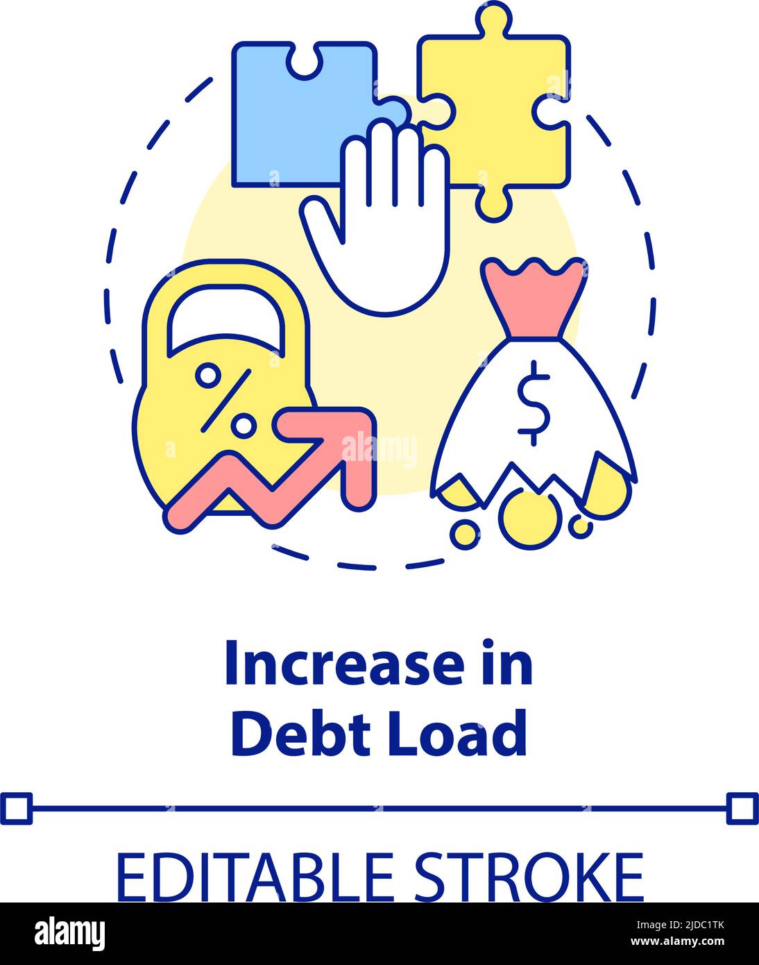 Increase in debt load concept icon Stock Vector Image & Art - Alamy