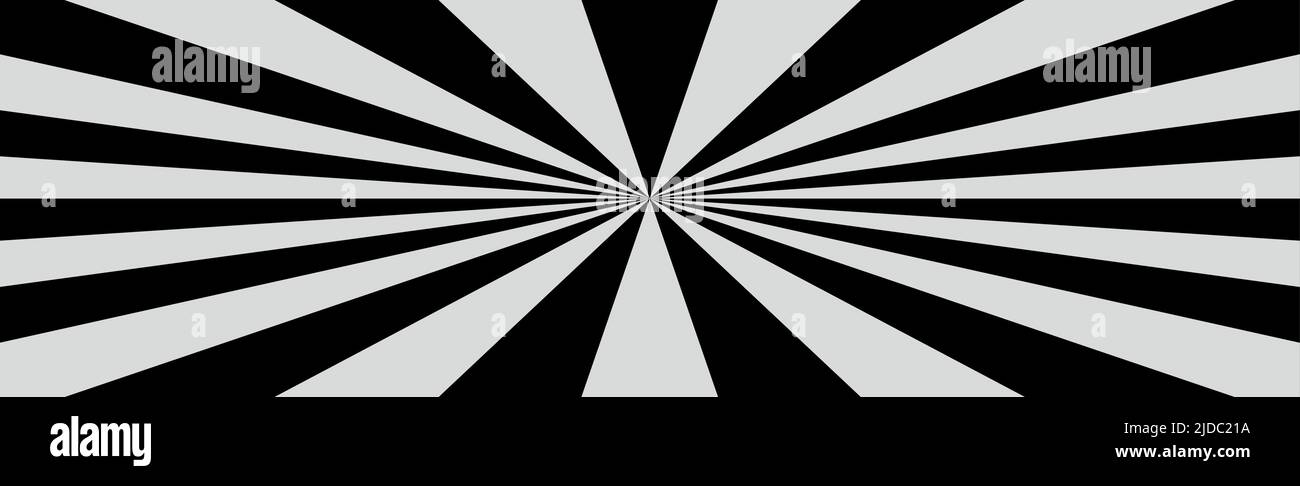 Radial black and white rays, panoramic pattern texture background ...