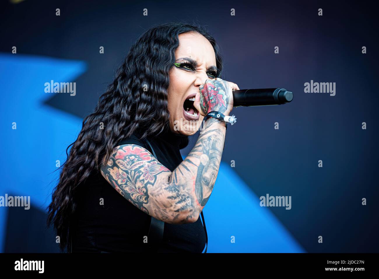 Copenhagen, Denmark. 18th, June 2022. The Ukrainian heavy metal band Jinjer performs a live ...