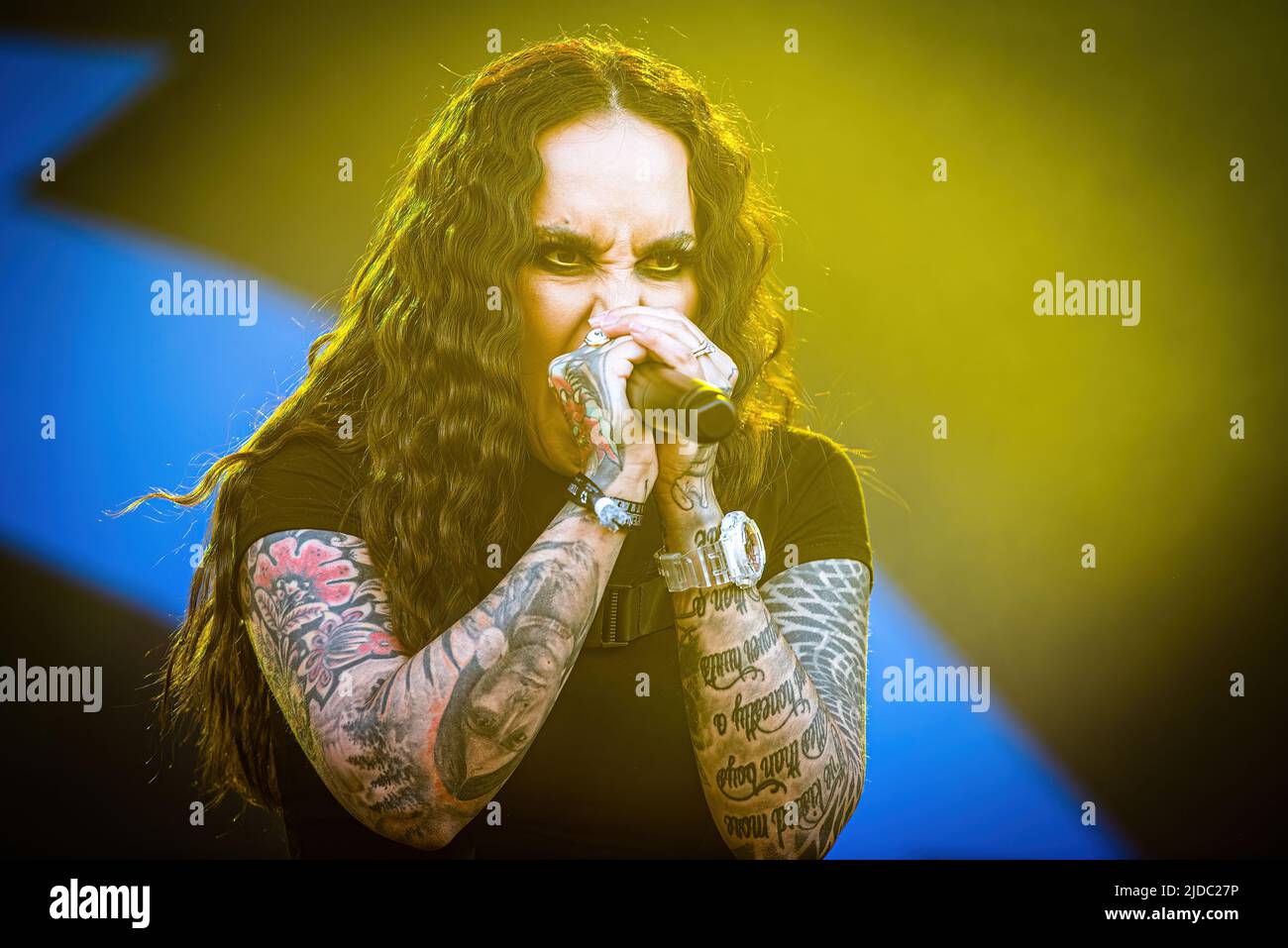 Copenhagen, Denmark. 18th, June 2022. The Ukrainian heavy metal band Jinjer performs a live ...