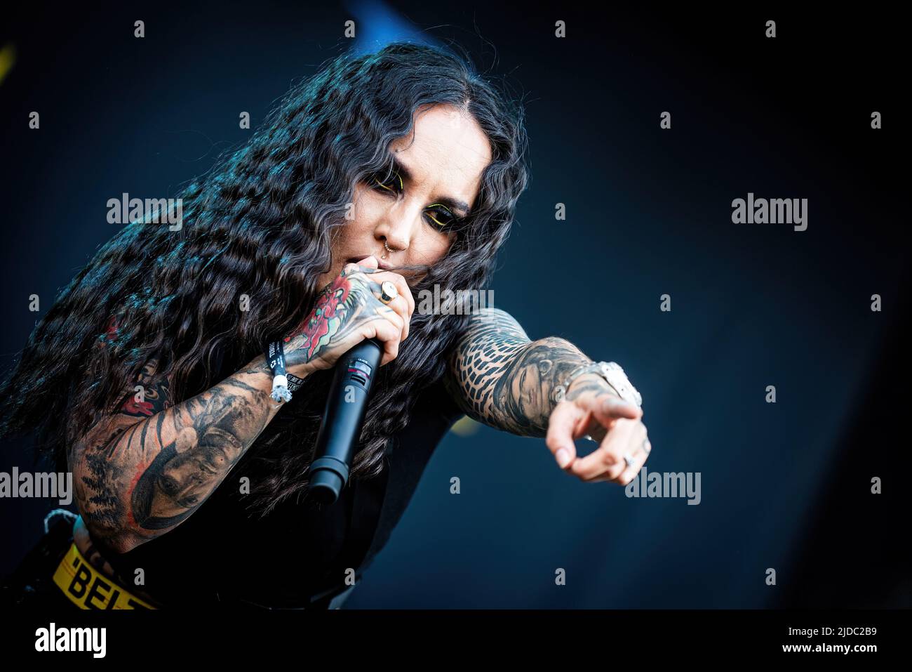 Copenhagen, Denmark. 18th, June 2022. The Ukrainian heavy metal band Jinjer performs a live ...