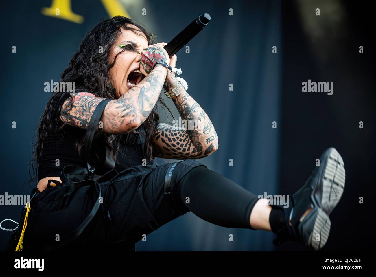 Copenhagen, Denmark. 18th, June 2022. The Ukrainian heavy metal band Jinjer performs a live ...