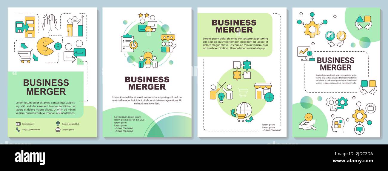 Business merger green brochure template Stock Vector Image & Art - Alamy