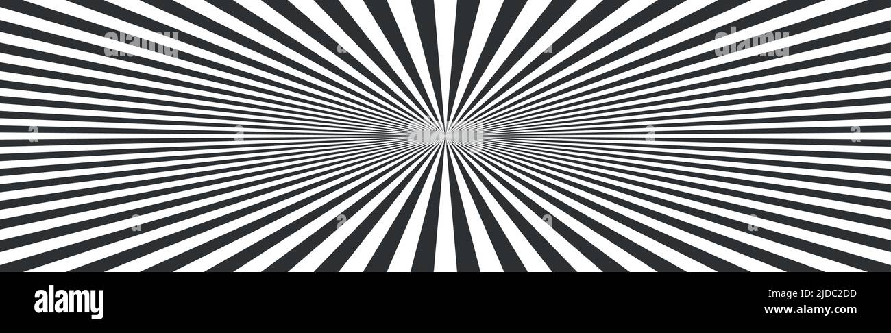 Radial black and white rays, panoramic pattern texture background ...