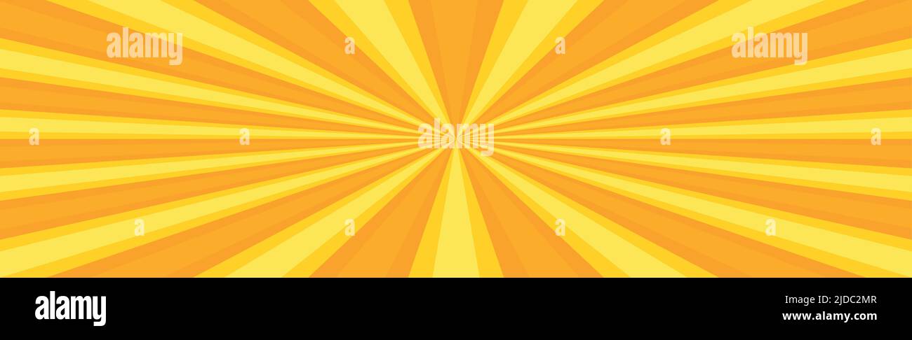 Radial yellow sun rays, bright panoramic pattern texture background ...