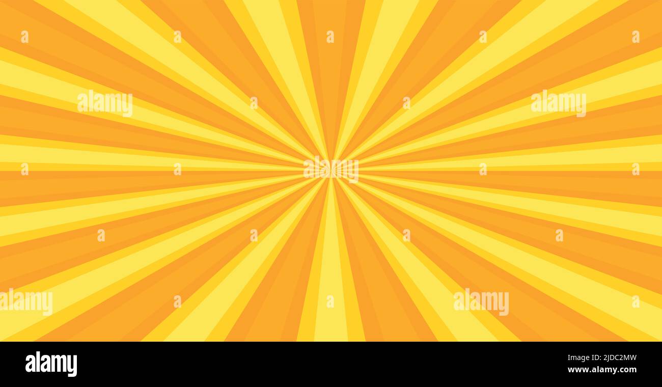 Radial yellow sun rays, bright panoramic pattern texture background ...
