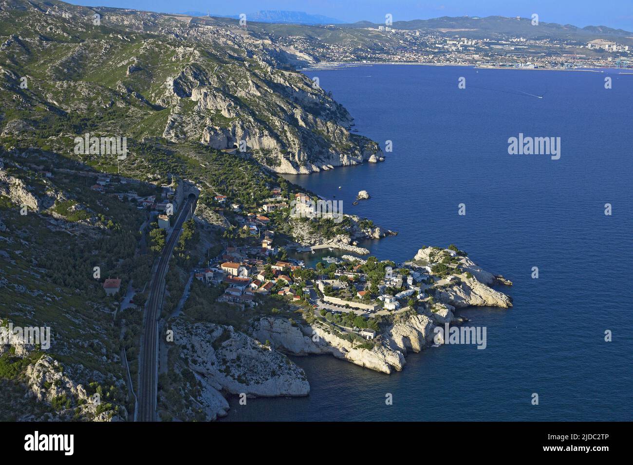 France, Bouches-du-Rhône, Le Rove, the cove Niolon picturesque port on ...