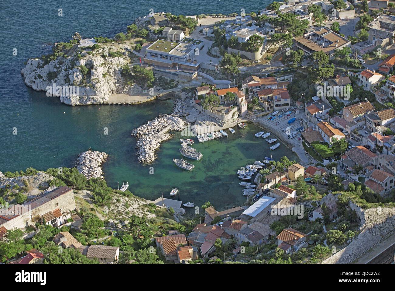 France, Bouches-du-Rhône, Le Rove, the cove Niolon picturesque port on ...