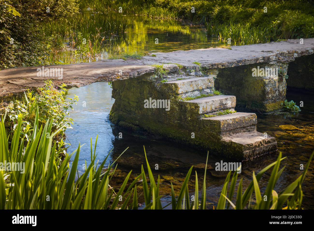Clapper Bridge on the River Leach, Eastleach, Gloucestershire Stock ...