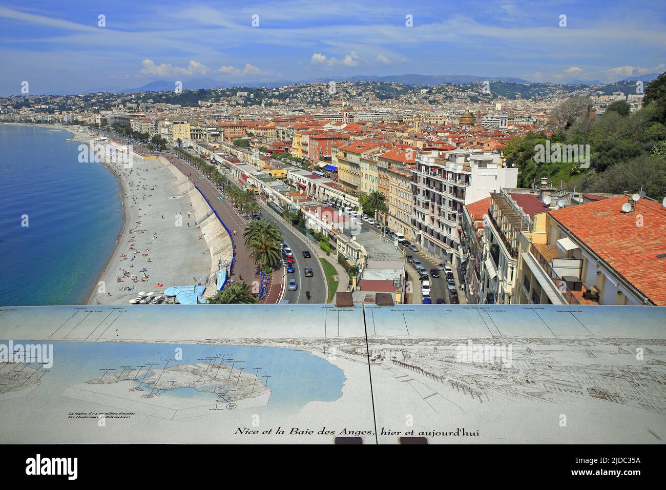 France, Alpes-Maritimes Nice, the seafront, panorama from the castle ...