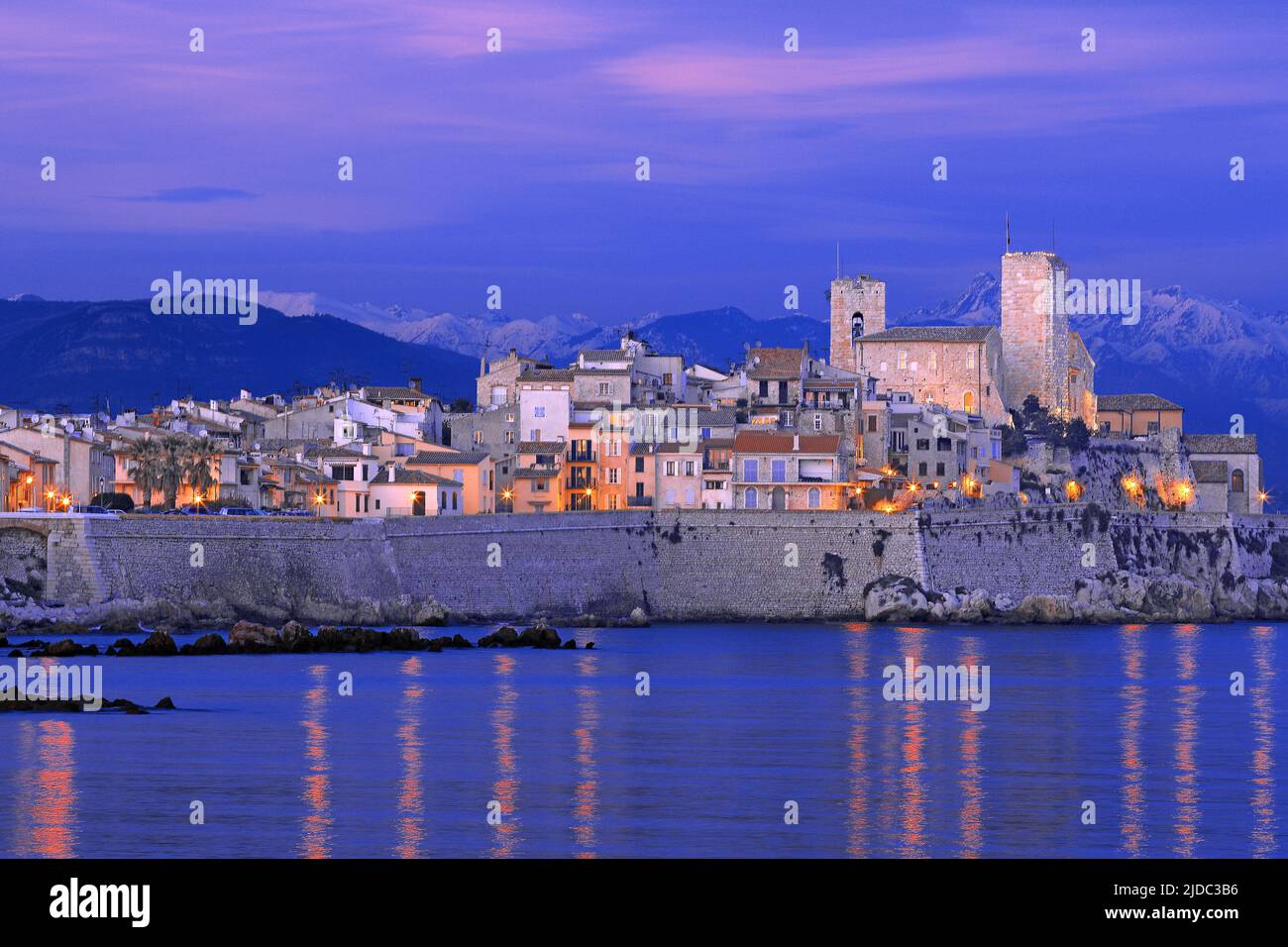 France, Alpes-Maritimes, Antibes, fortified city of old Antibes, light ...