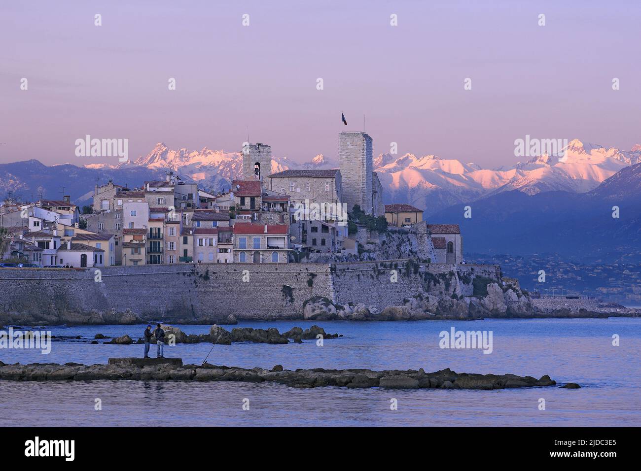 France, Alpes-Maritimes, Antibes, fortified city of old Antibes, light ...