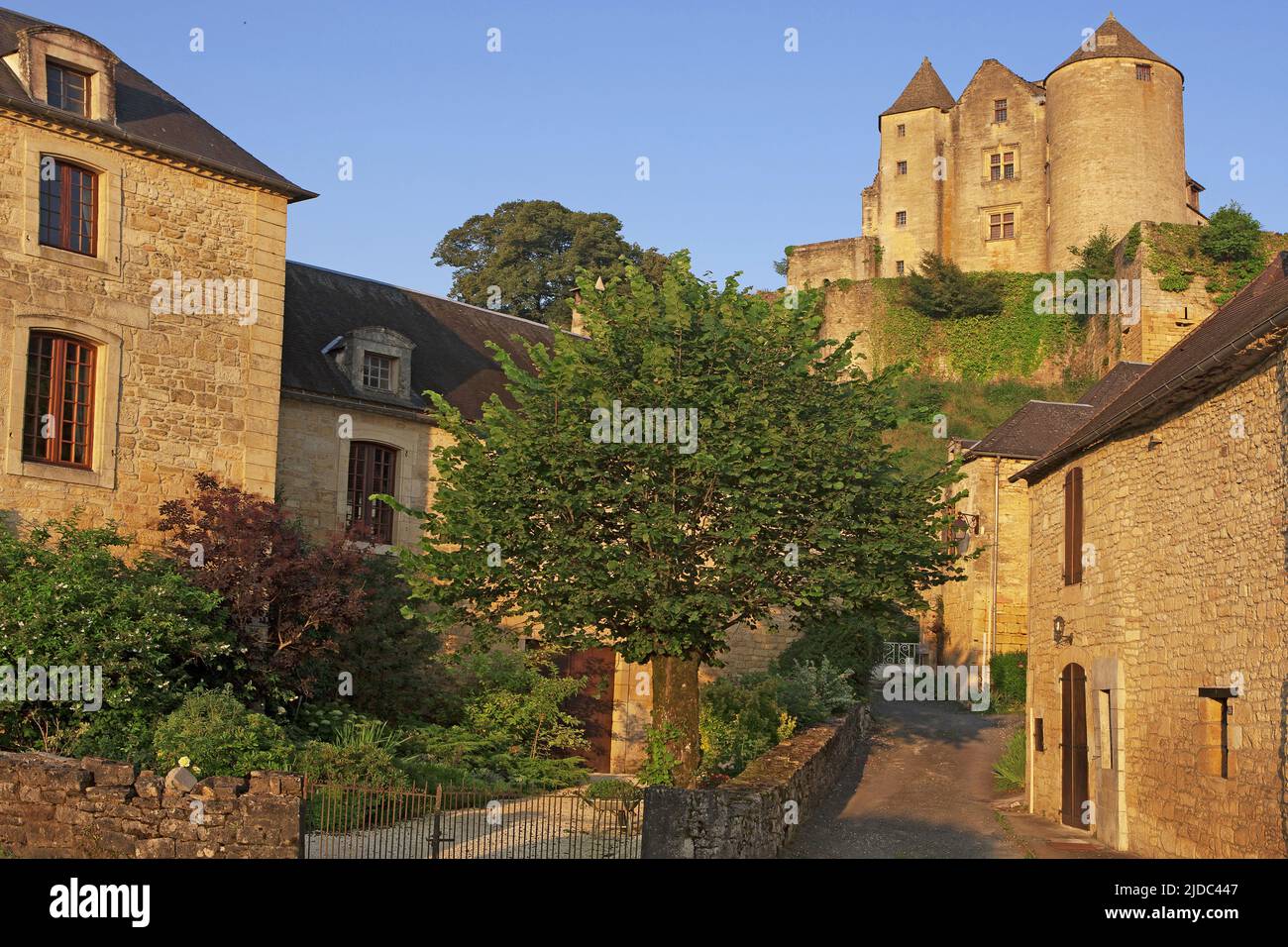France, Dordogne Salignac-Eyvigues, the village dominated by its castle ...