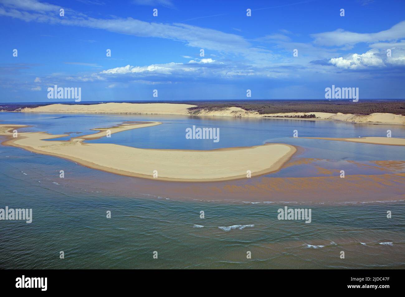 France, Gironde the Dune du Pilat, the Banc d'Arguin (aerial photo ...