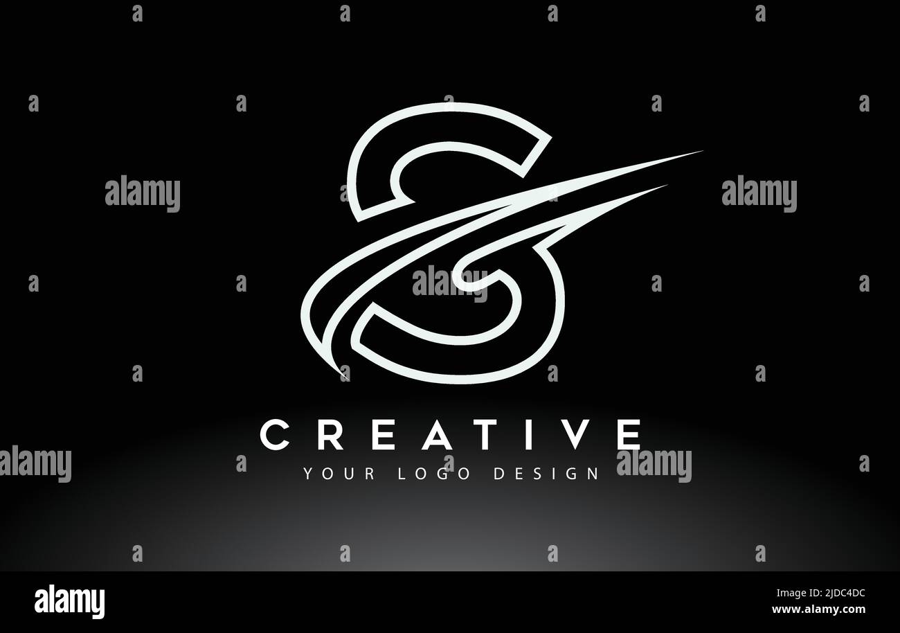 Creative S Letter Logo Design with Swoosh Icon Vector Illustration ...