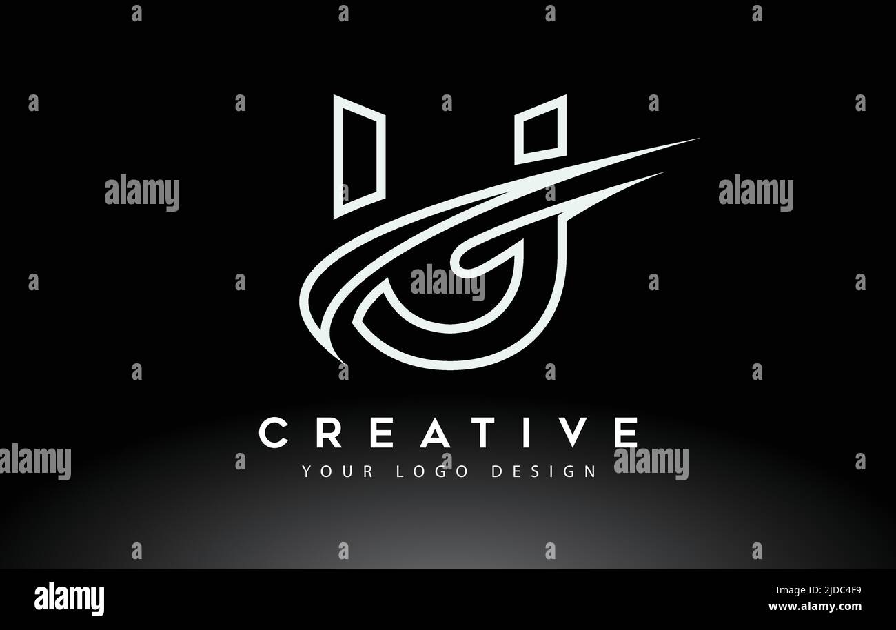 Creative U Letter Logo Design with Swoosh Icon Vector Illustration ...