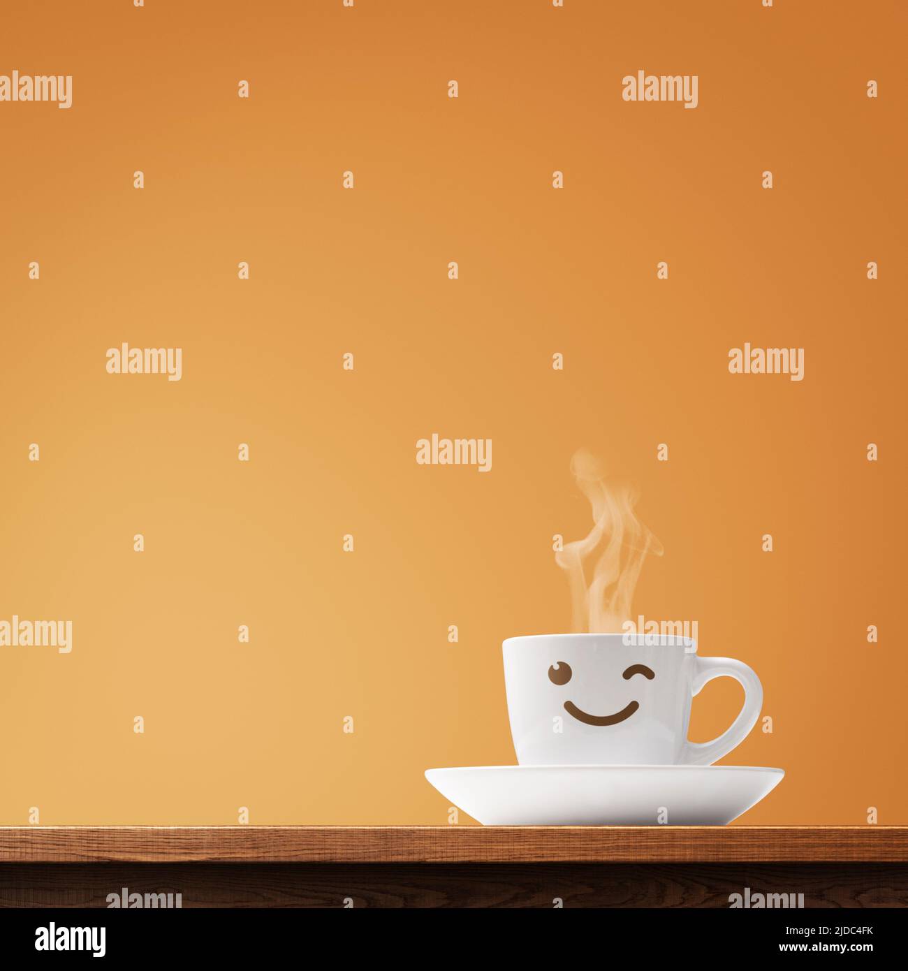 Cute smiling coffee cup character: it's coffee break time Stock Photo ...