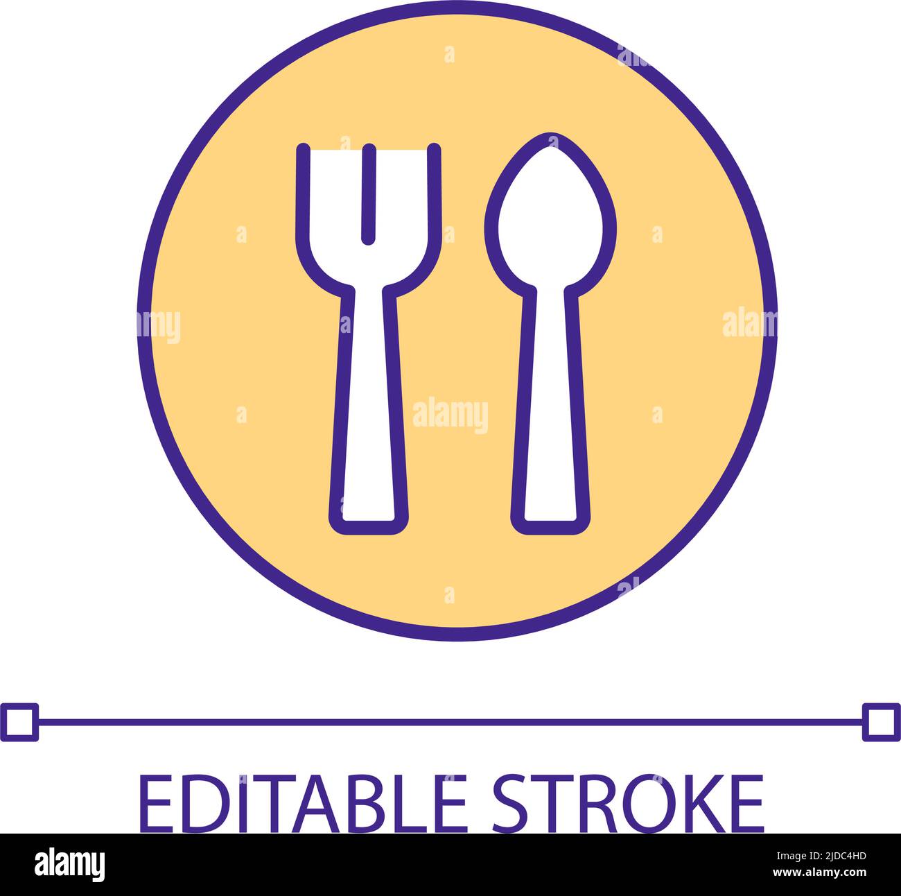 Serving utensils with plate RGB color icon Stock Vector Image & Art - Alamy