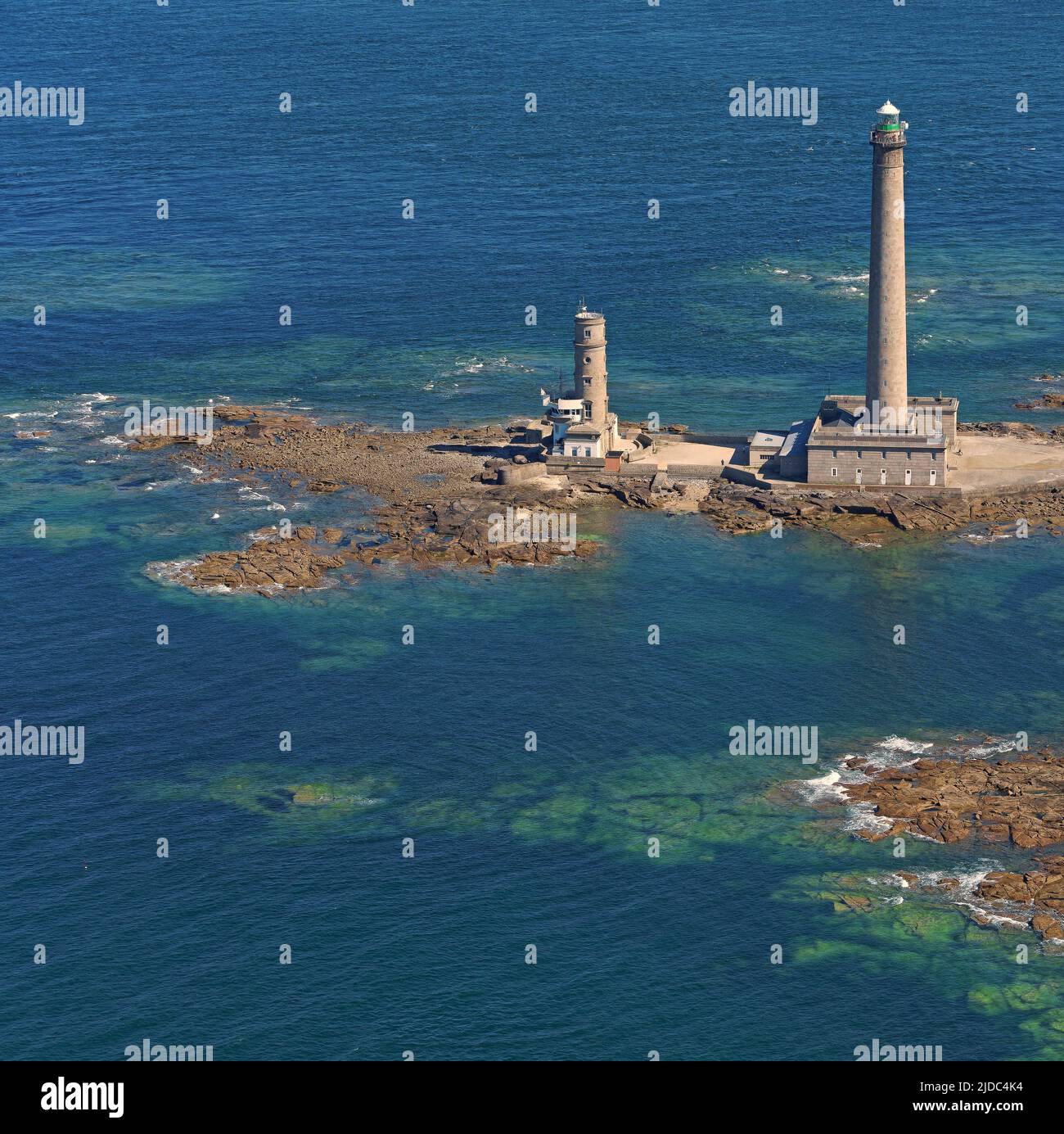 France, Manche Pointe de Barfleur, the lighthouse of Gatteville (aerial ...