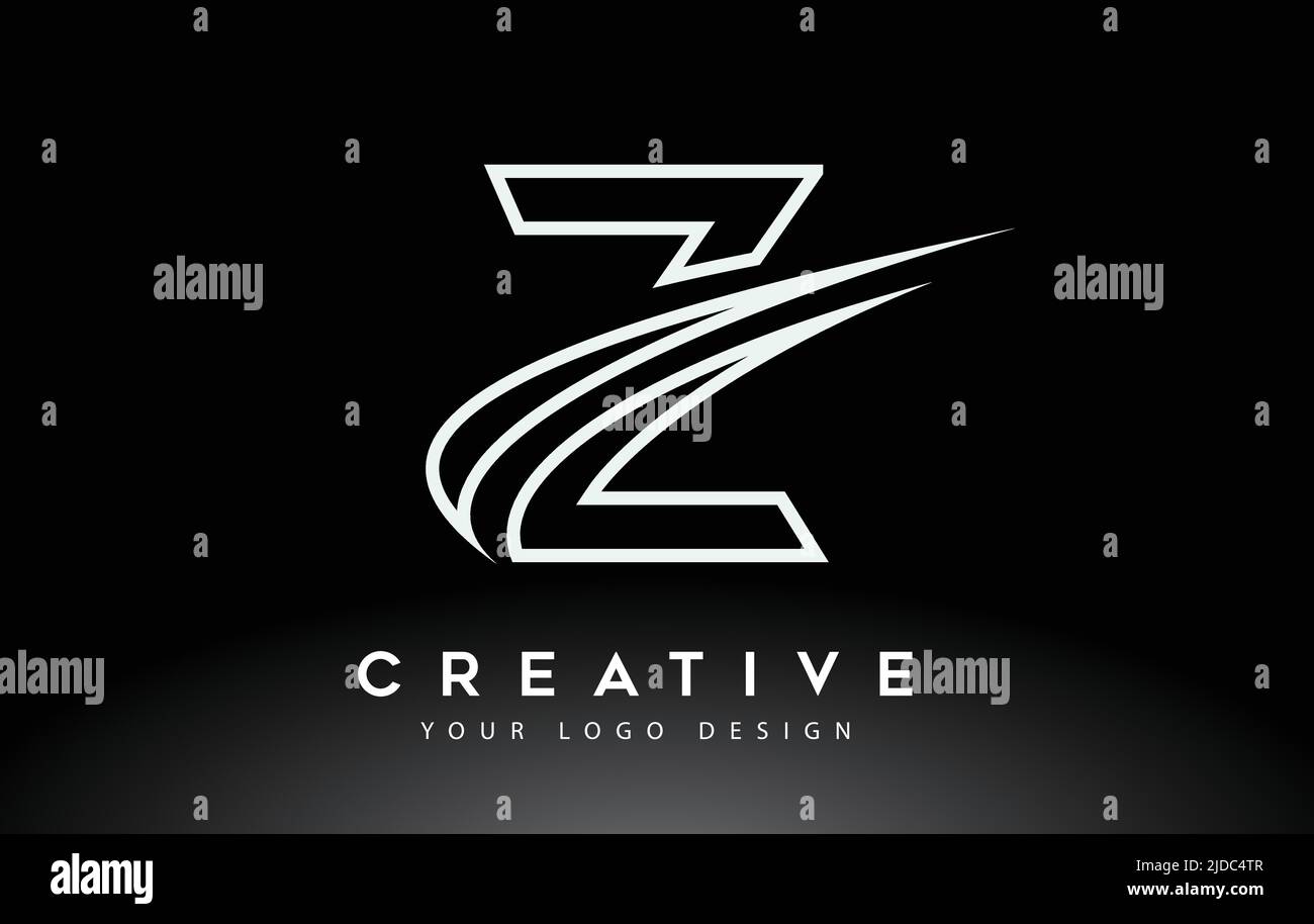 Creative Z Letter Logo Design with Swoosh Icon Vector Illustration ...