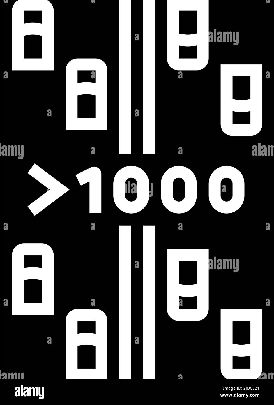 high traffic road glyph icon vector illustration Stock Vector Image ...