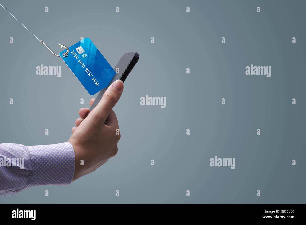 Phishing and cyber security: hacker stealing a user's credit card ...