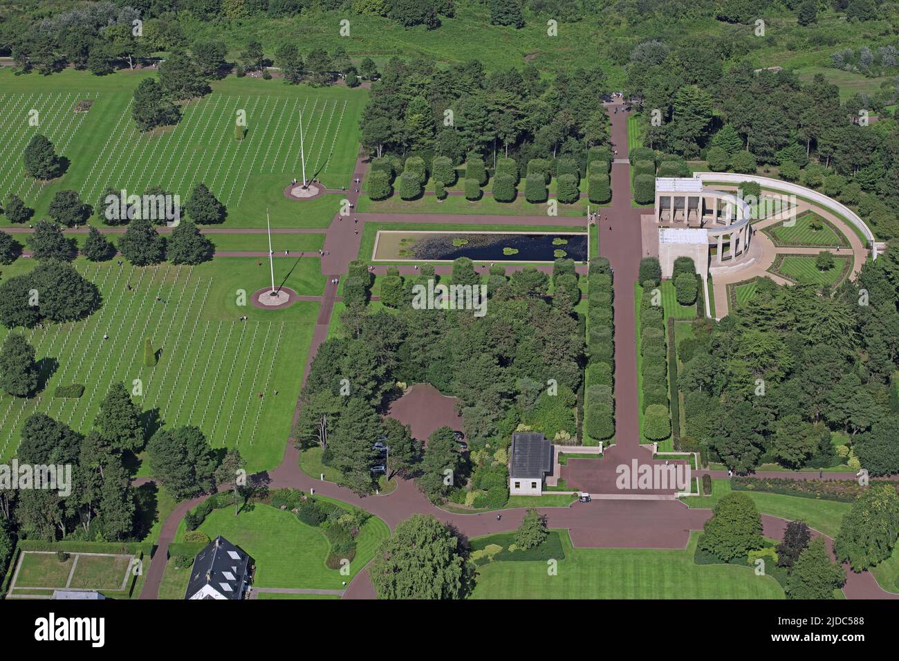France, Calvados Colleville-sur-Mer, the American cemetery (aerial ...