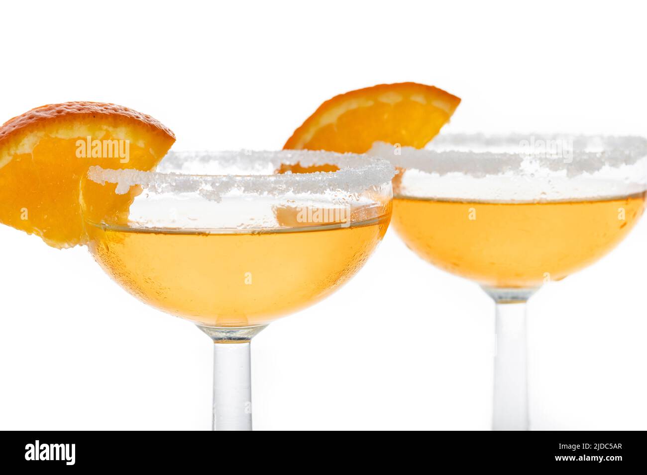 Sidecar cocktail with a sugar rim isolated on white background Stock ...