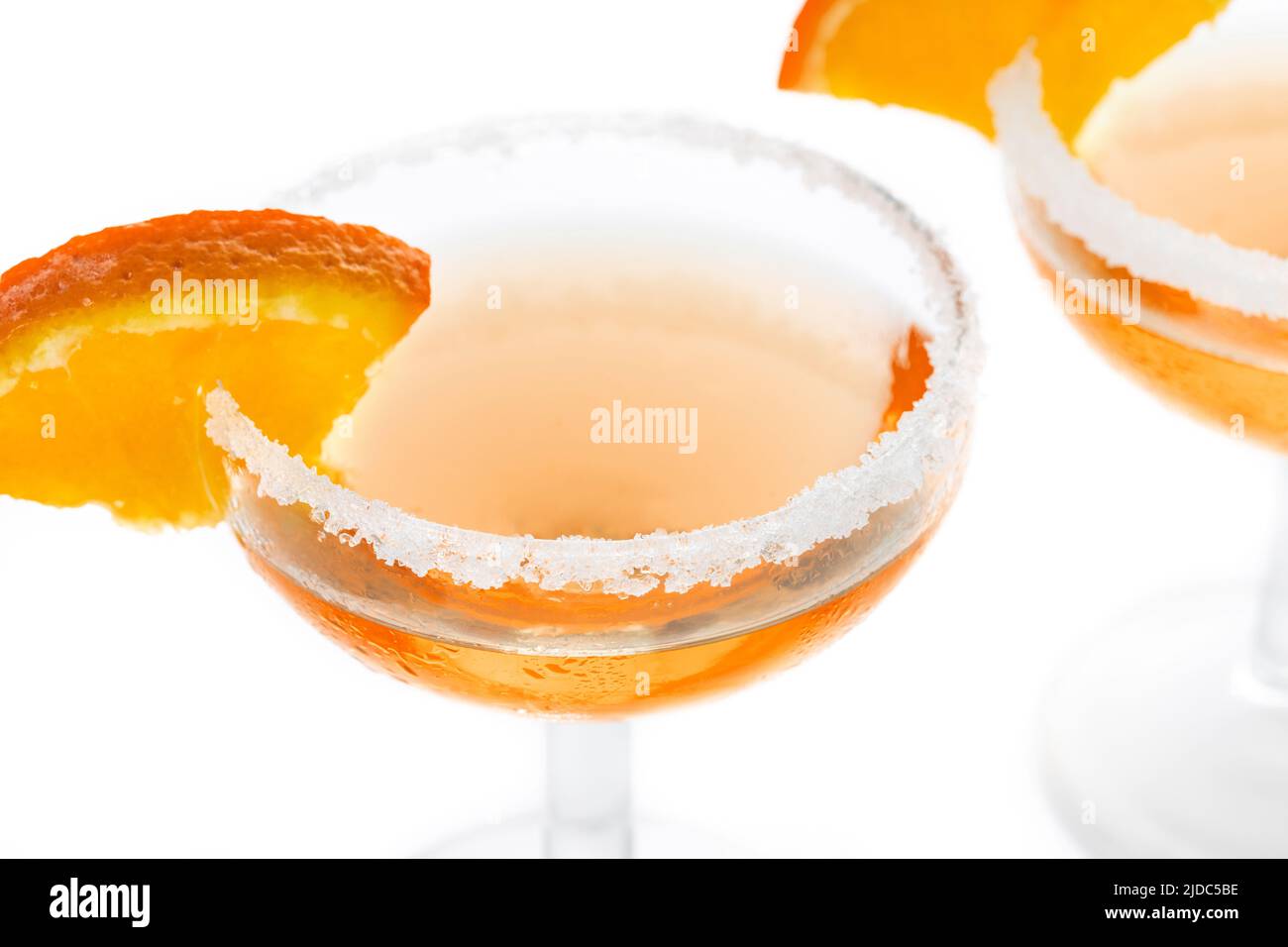 Sidecar cocktail with a sugar rim isolated on white background Stock ...