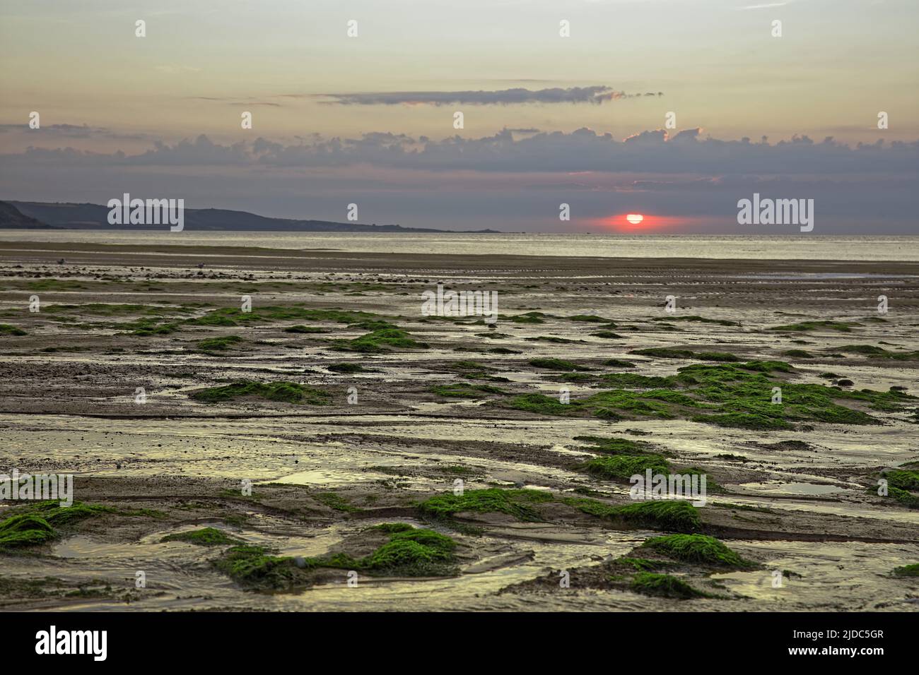 France, Normandy Sunset, the beach, low sea Stock Photo - Alamy