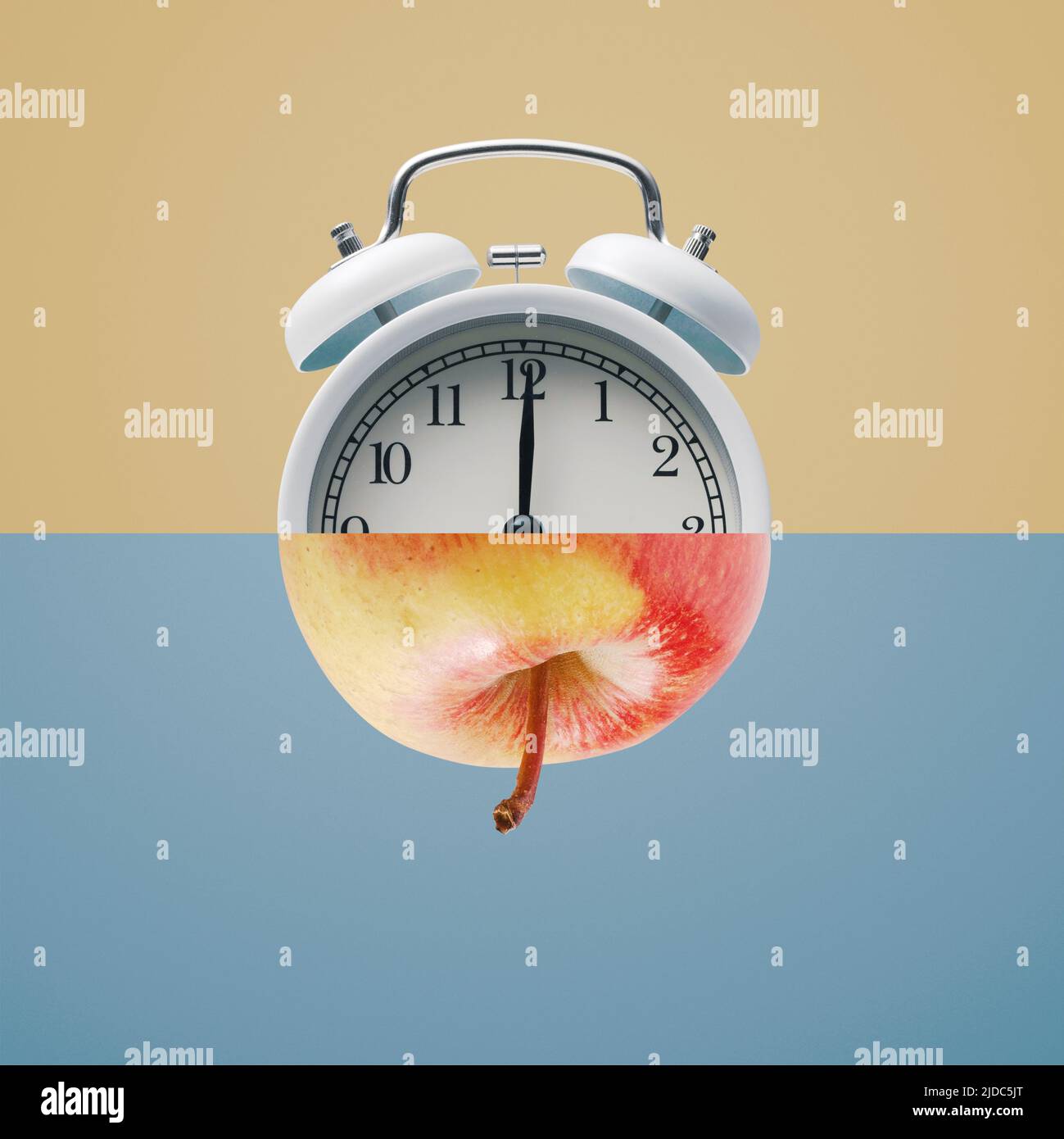 Half apple and half alarm clock: it's time for a healthy snack, copy ...