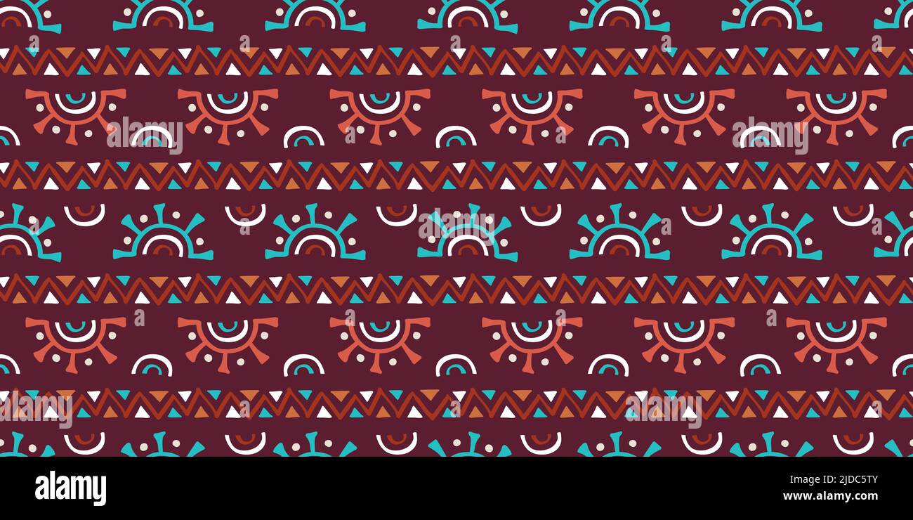 Hand drawn abstract seamless pattern, ethnic background, simple style ...