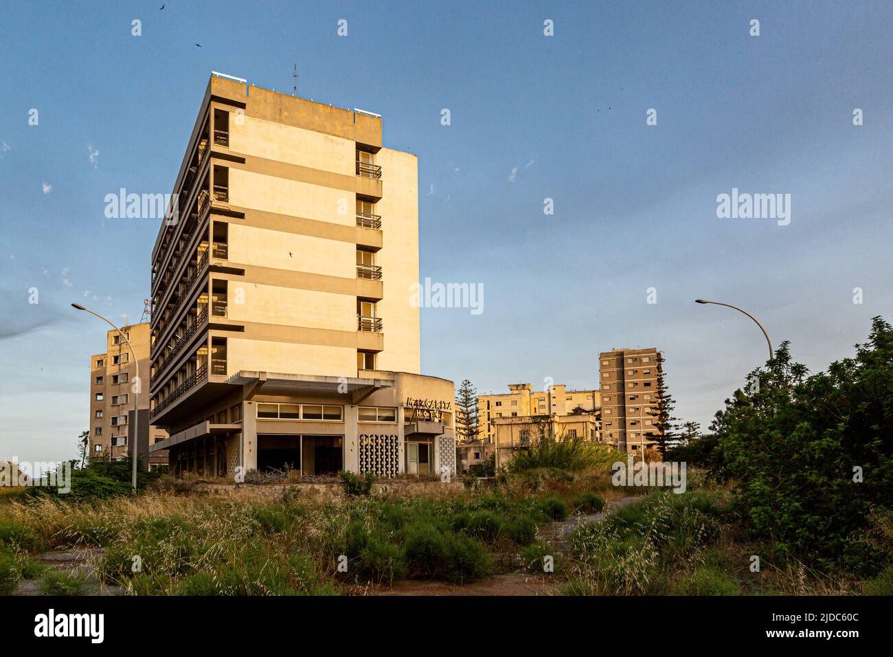 Varosha, Northern Cyprus-June 11, 2022-Abandoned buildings in the old ...