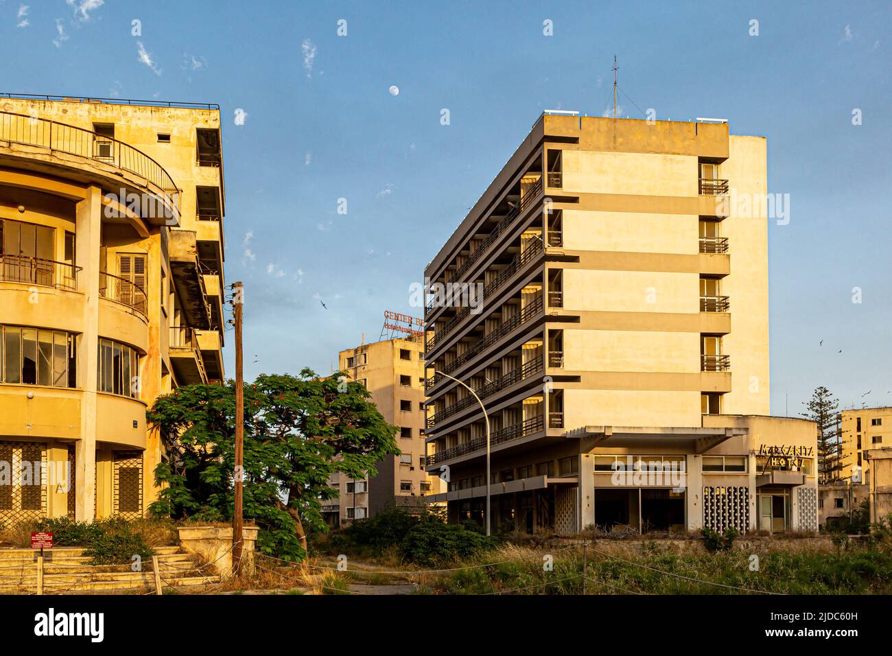 Varosha, Northern Cyprus-June 11, 2022-Abandoned buildings in the old ...