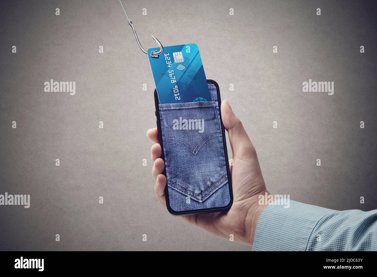 Phishing and cyber security: hacker stealing a user's credit card ...