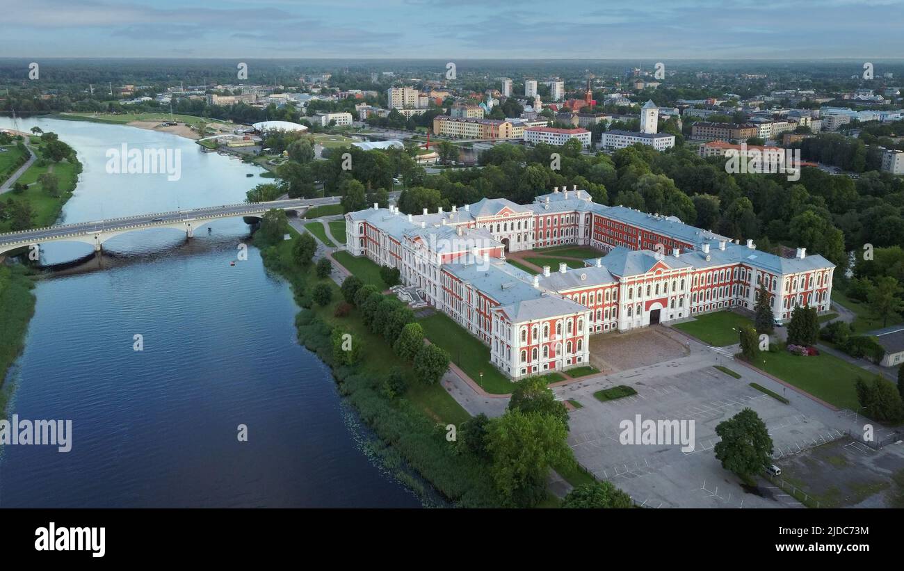 Aerial View of Jelgava City Panorama LLU Palace in Latvia, Zemgale ...