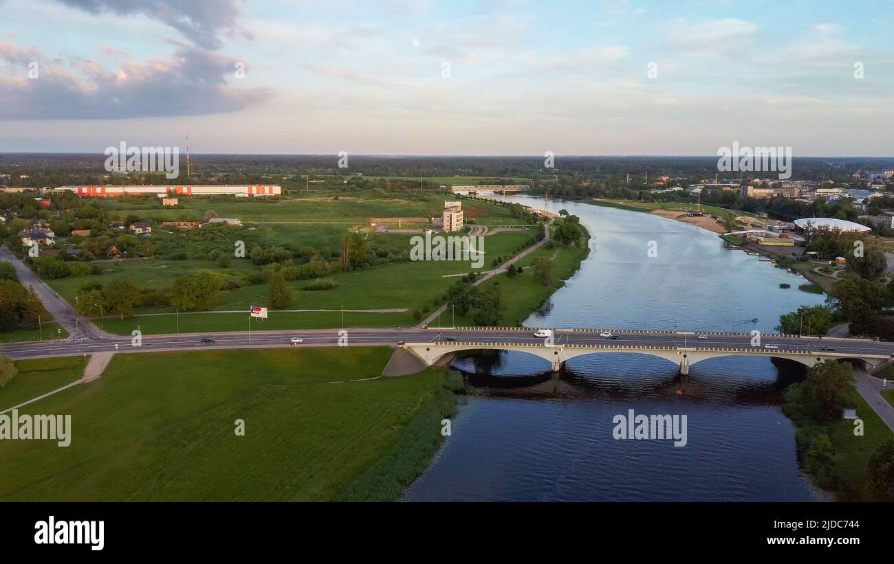 Aerial View of Jelgava City Panorama LLU Palace in Latvia, Zemgale ...