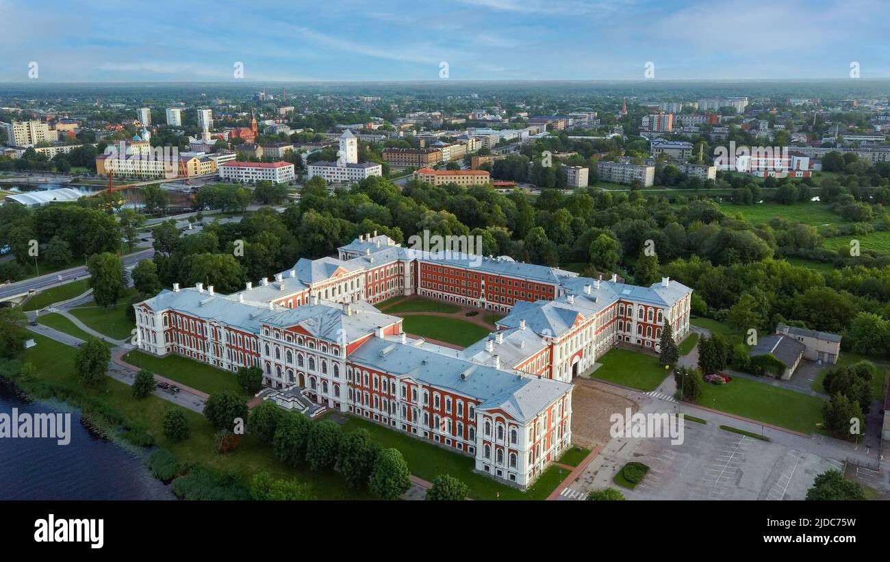 Aerial View of Jelgava City Panorama LLU Palace in Latvia, Zemgale ...