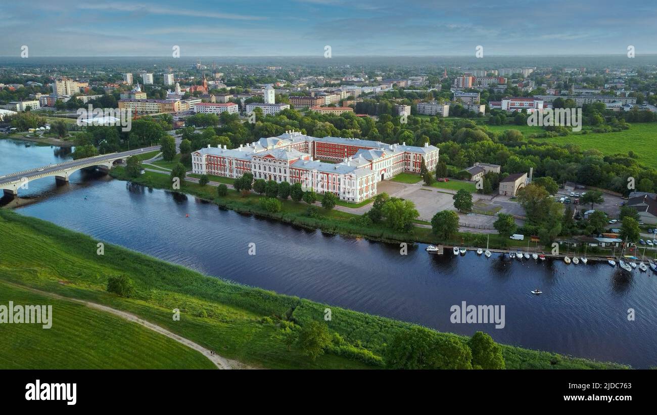 Aerial View of Jelgava City Panorama LLU Palace in Latvia, Zemgale ...