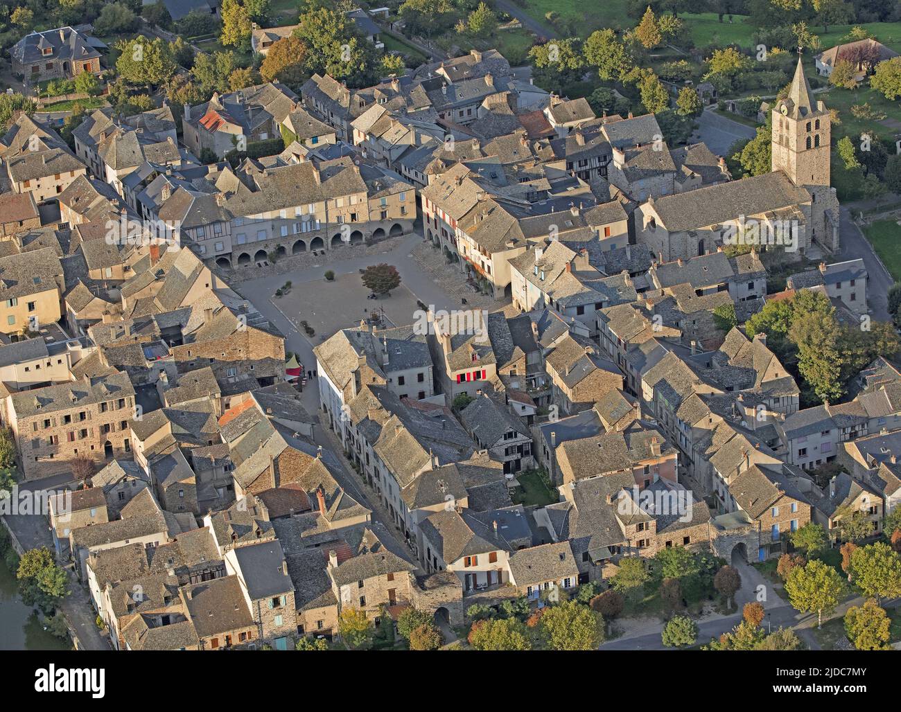 France, Aveyron (12), Sauveterre-de-Rouergue Ranked town (aerial photo ...