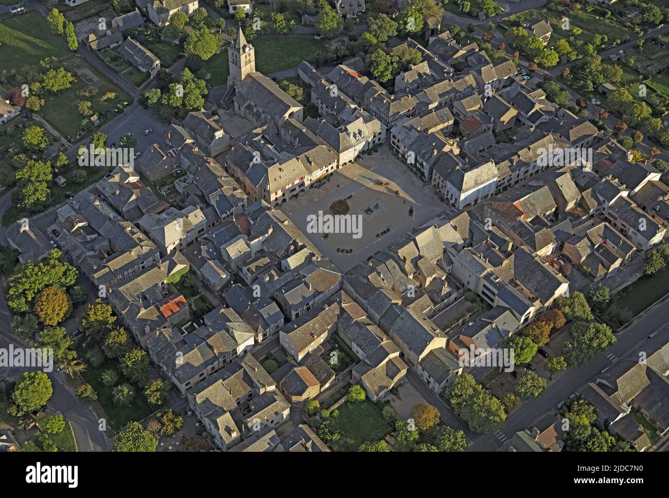 France, Aveyron (12), Sauveterre-de-Rouergue Ranked town (aerial photo ...