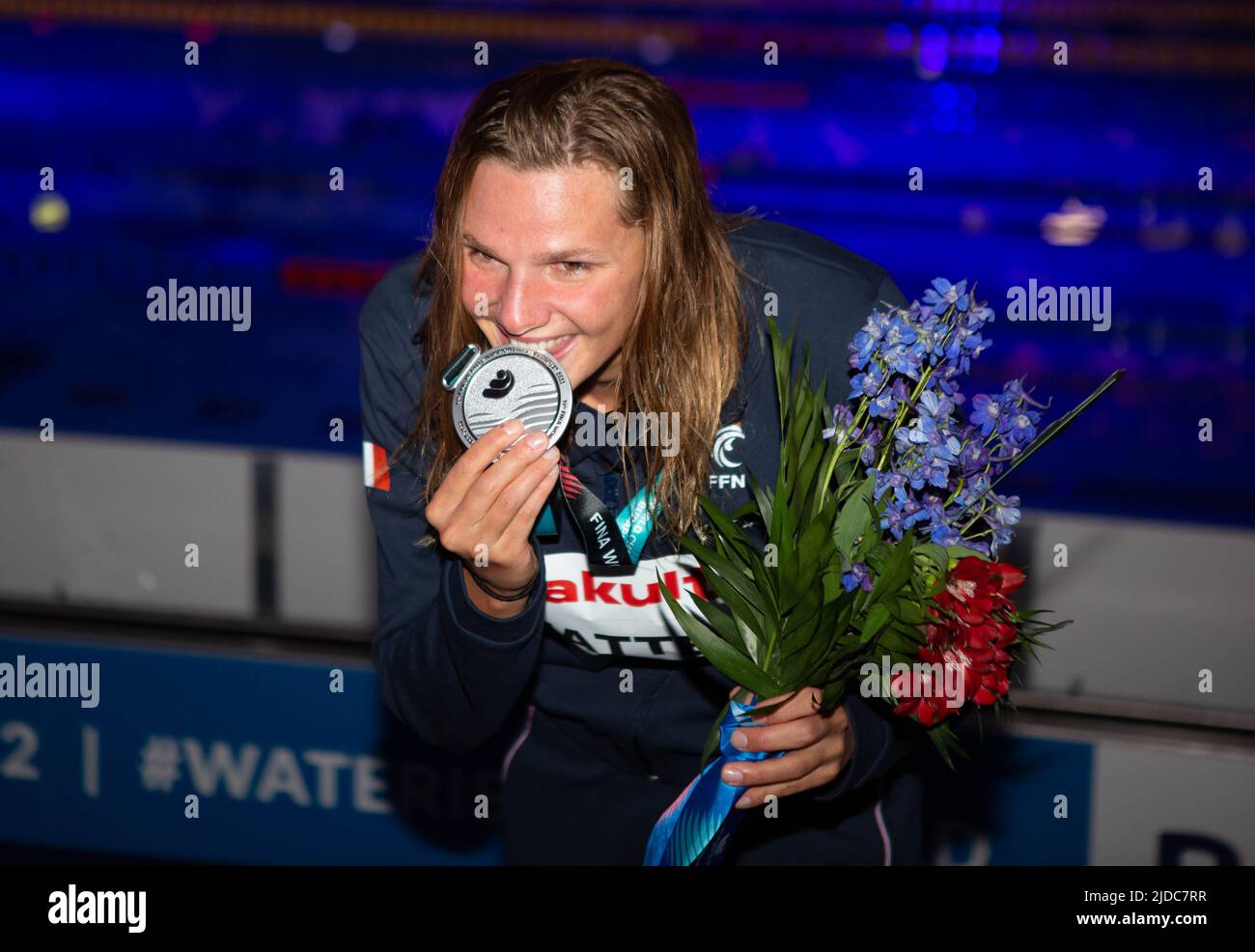 Marie Wattel of France Podium 100 M Butterfly Women during the 19th ...