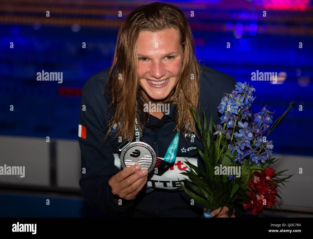 Marie Wattel of France Podium 100 M Butterfly Women during the 19th ...