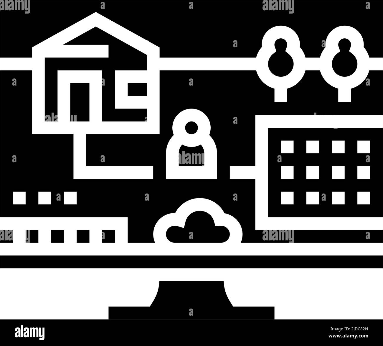 simulation video game glyph icon vector illustration Stock Vector Image ...