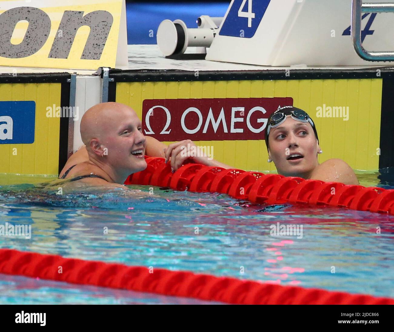 Leah Hayes of USA Bronze medal, Alex Walsh of USA Gold medal, Women 200 ...