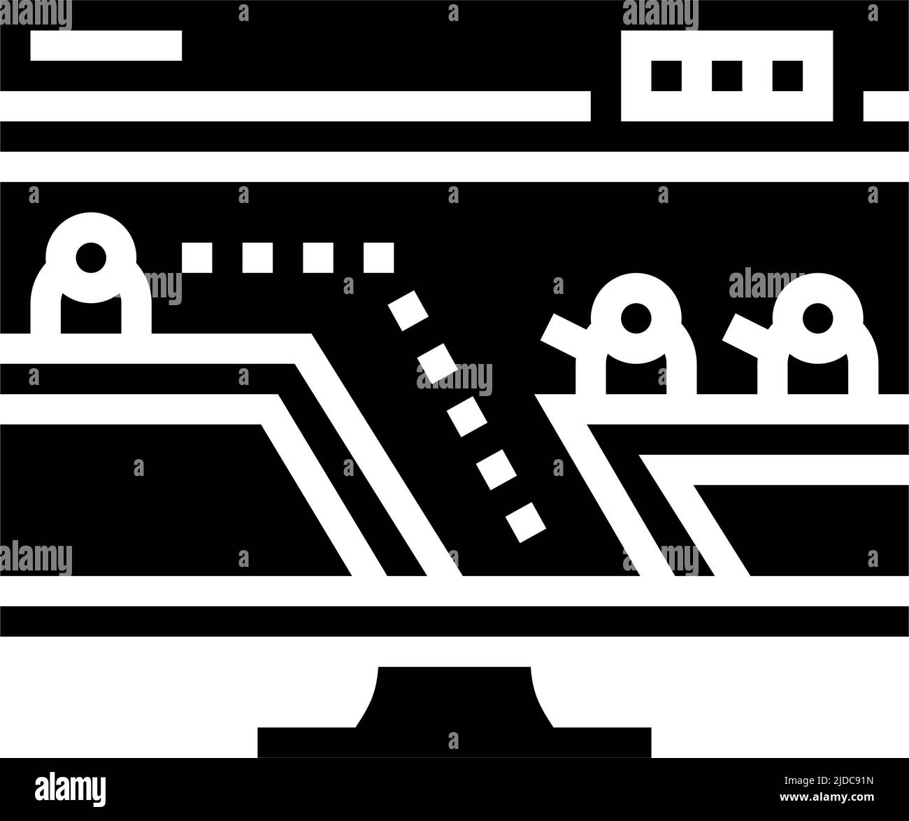 action platform video game glyph icon vector illustration Stock Vector ...